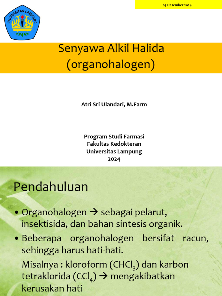 Struktur dan Reaksi Alkil Halida | PDF