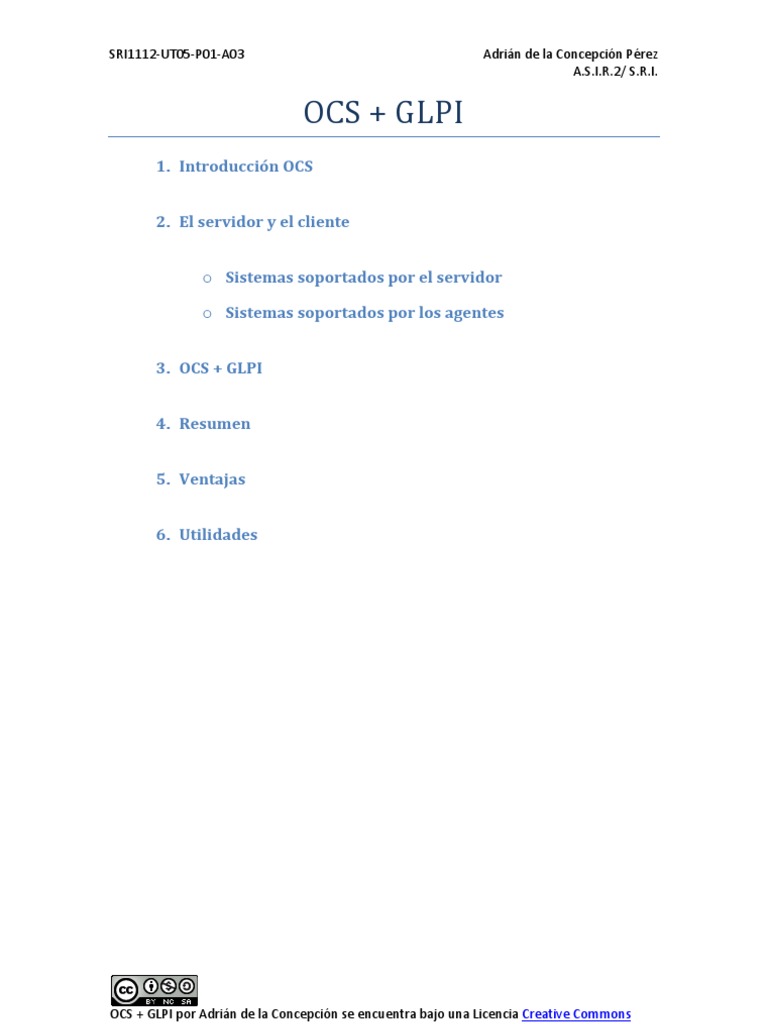 OCS + GLPI Adrian de La Concepcion | PDF | Servidor (Computación ...