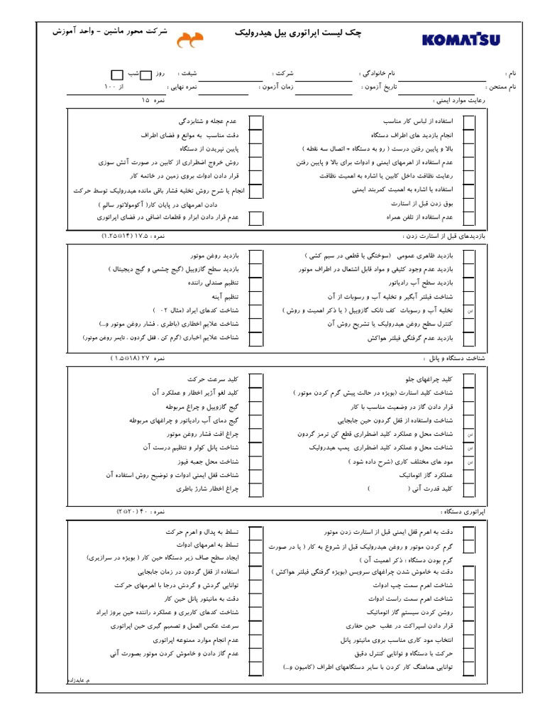 Operation Checklist | PDF