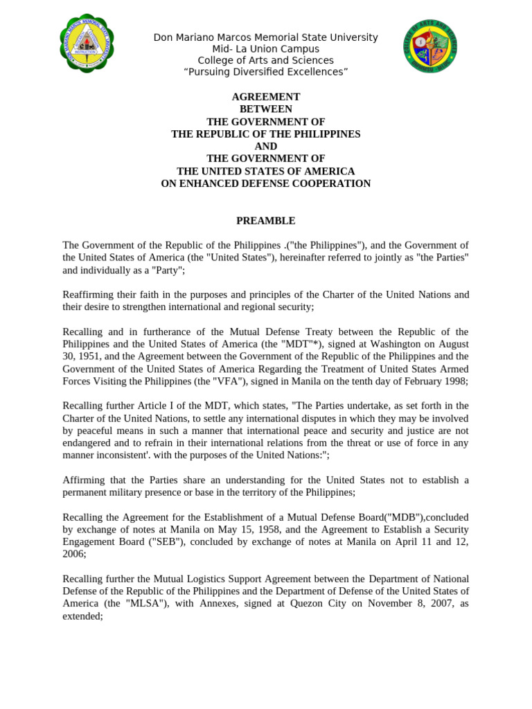 Analysis MDT, Vfa, Edca | PDF | Treaty | Justice