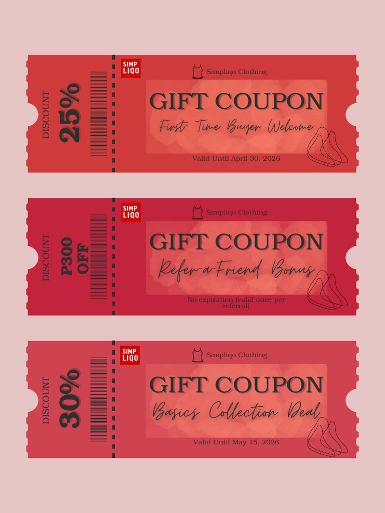 Pink Simple Gift Coupon A4 PDF | PDF
