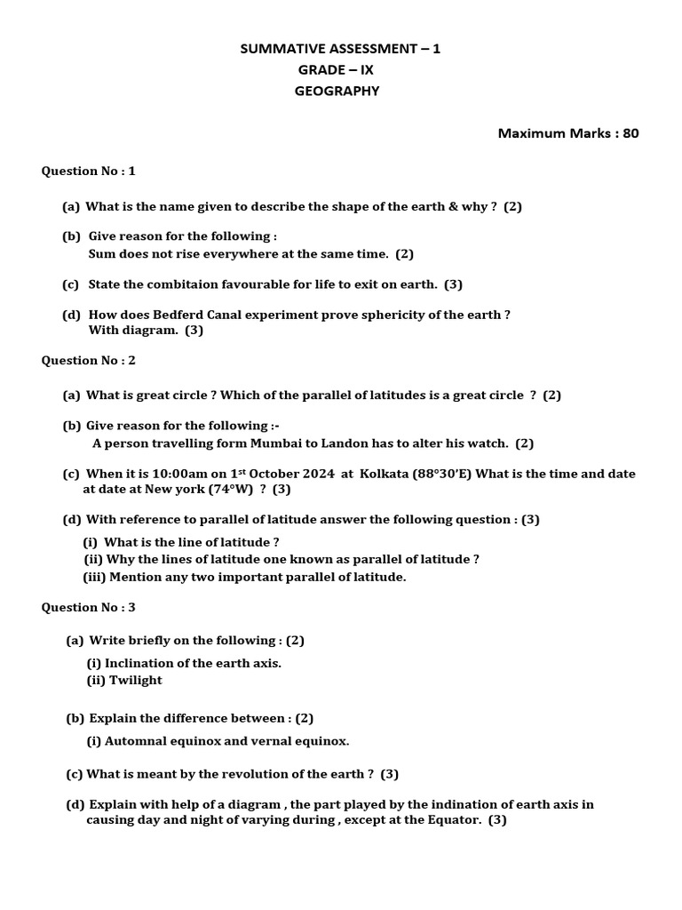 SUMMATIVE ASSESSMENT | PDF | Volcano | Latitude