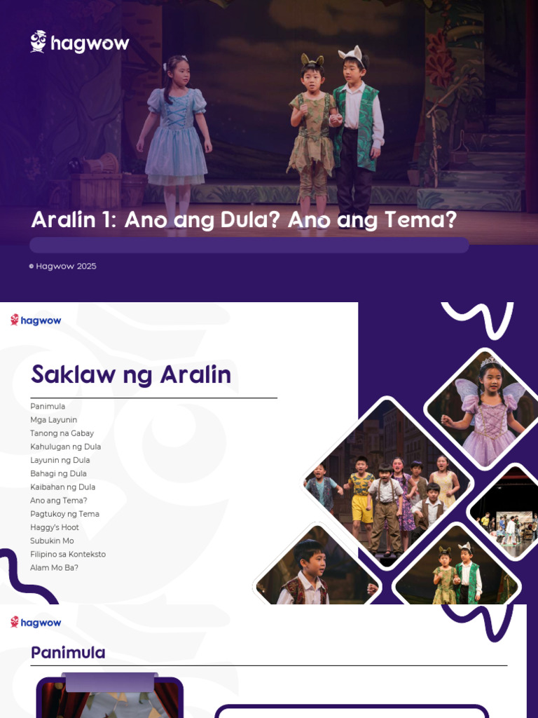 W15 - Grade 5 - Unit 3 - PPT 1 - Aralin 1 Ano Ang Dula Ano Ang Tema ...
