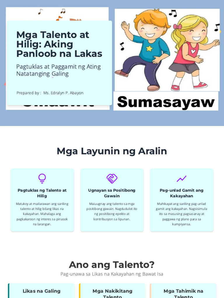 q3 Tungkol Sa Mga Talento at Hilig | PDF