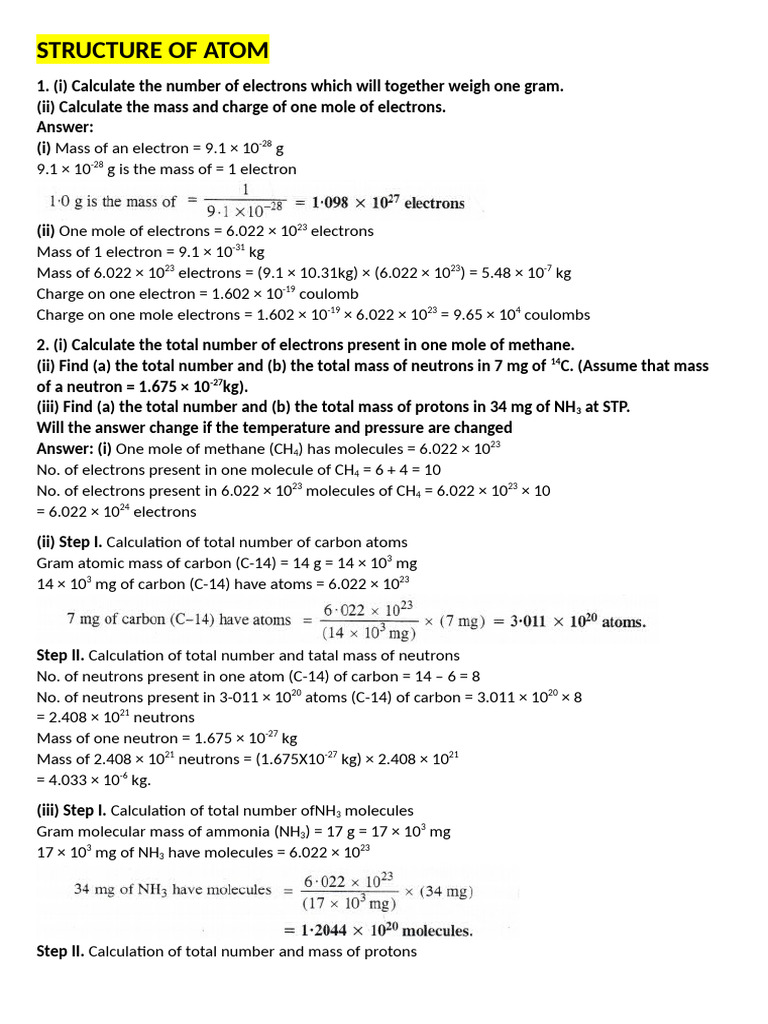 Structure of Atom | PDF | Atoms | Atomic Orbital