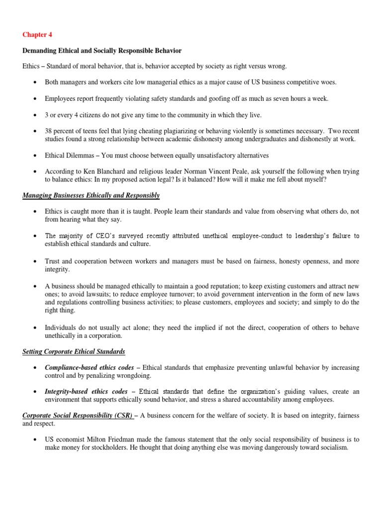 Study Notes For Business Test | PDF | Corporate Social Responsibility ...