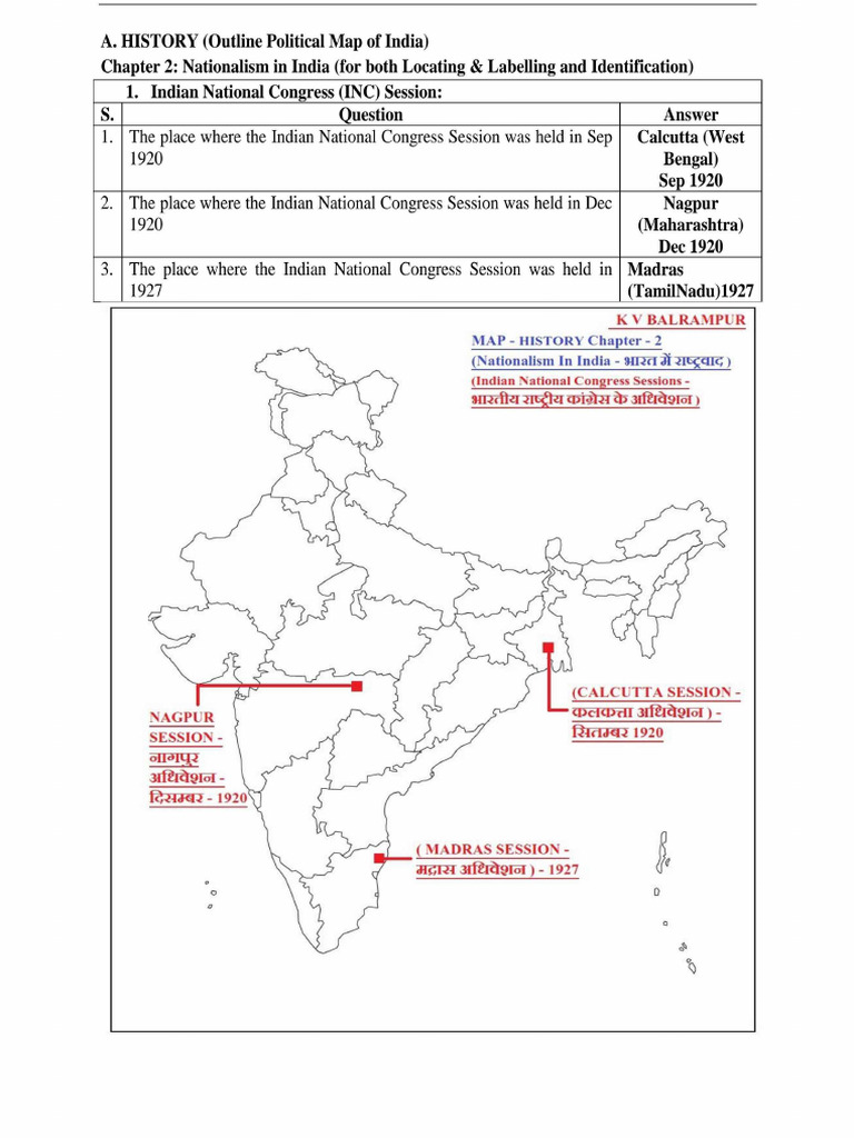 Class - 10 Map Work | PDF