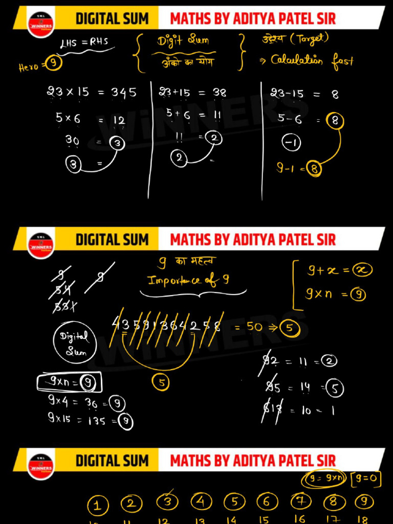 Class-1 Digital Sum | PDF