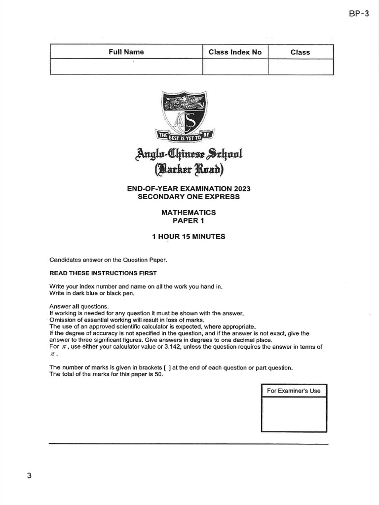 2023 Acs Barker Sec1eoy | PDF