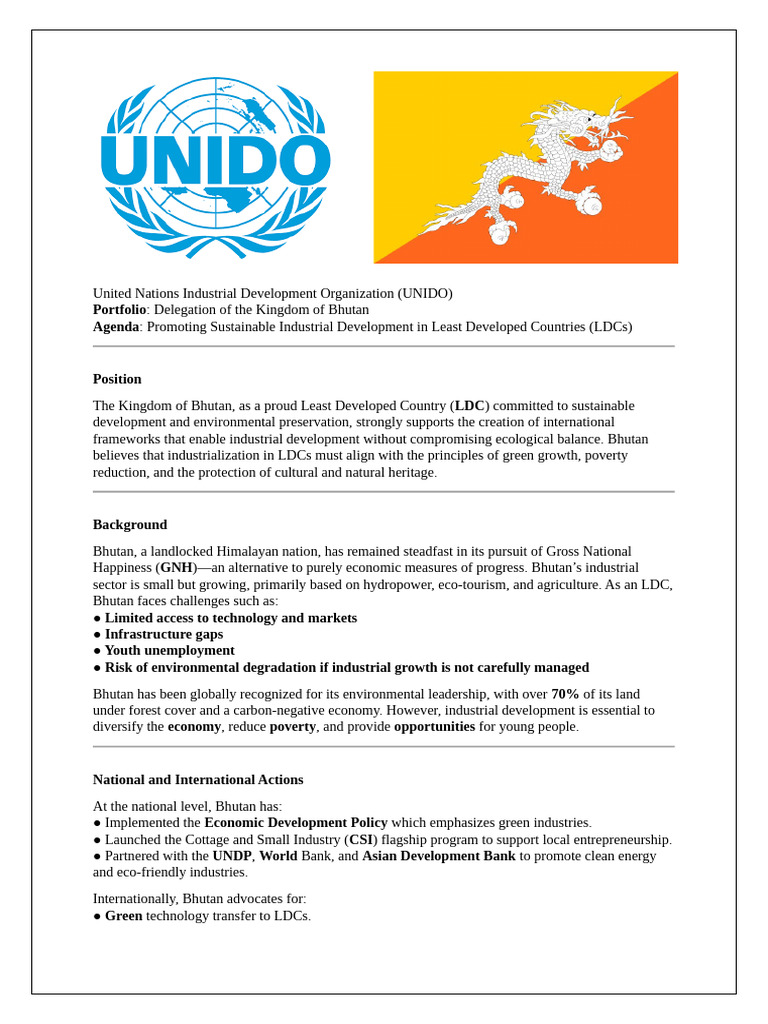 Committee United Nations Disarmament and International Security ...