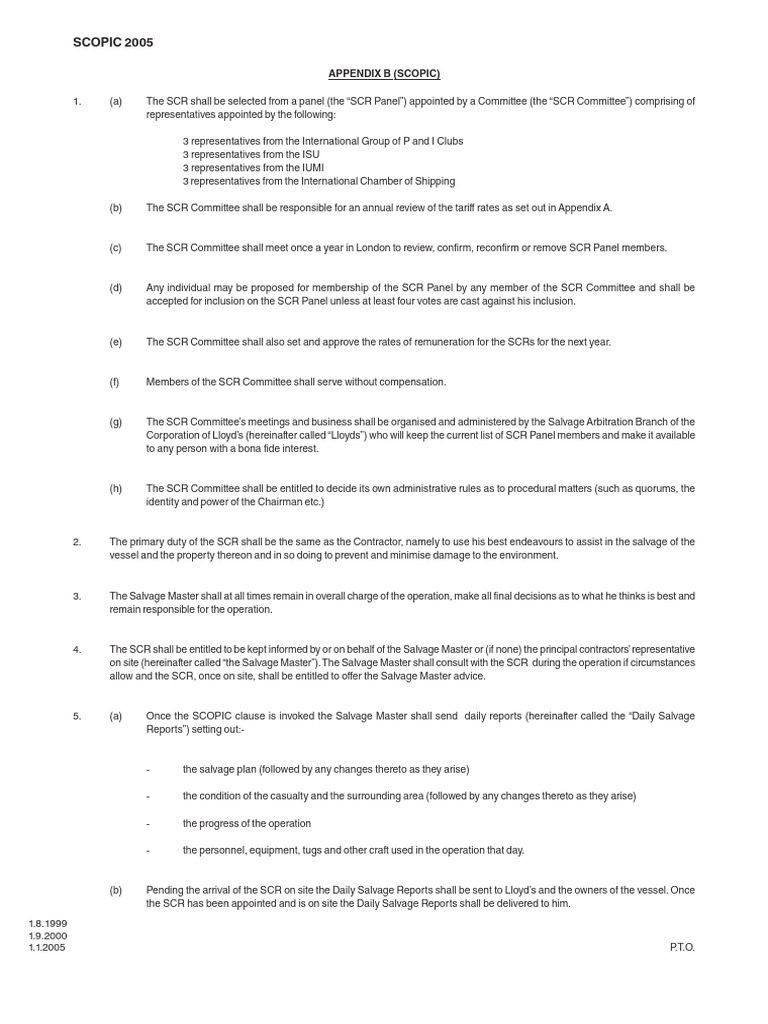 Appendix b2005 | PDF | Marine Salvage | Insurance
