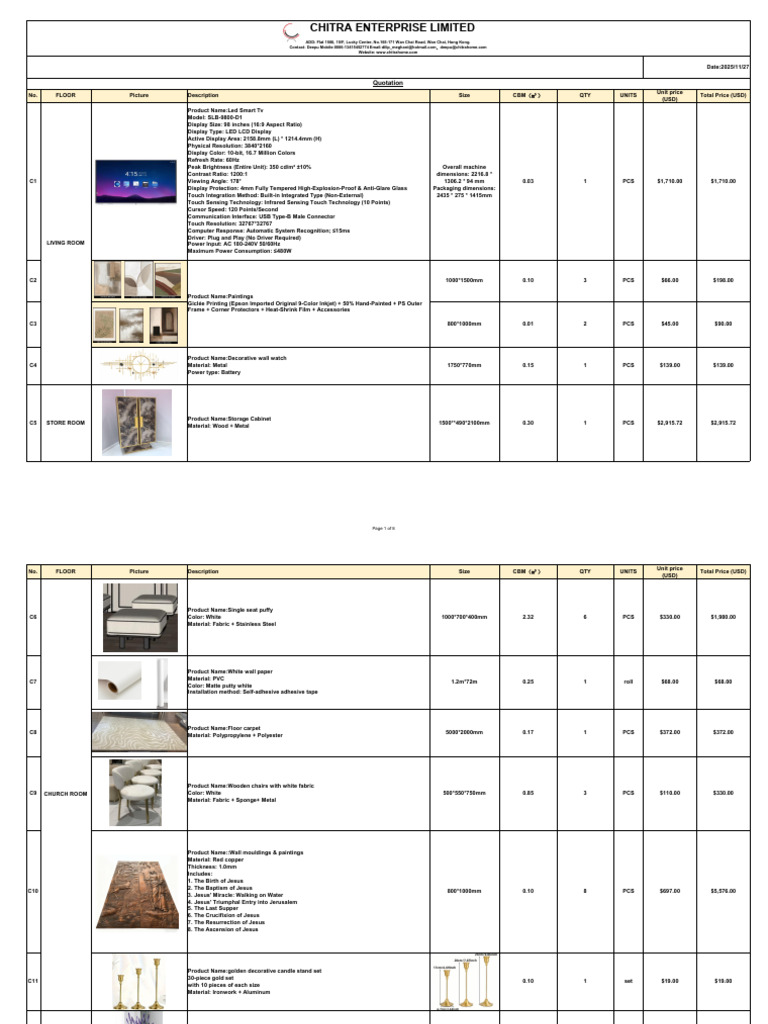 Chitra Enterprise Limited Quotation | PDF | Display Resolution ...