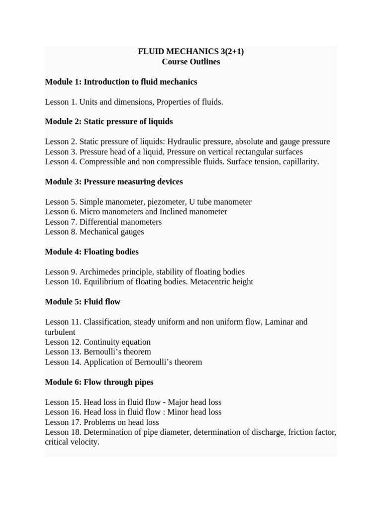 Fluid Mechanics | PDF | Pressure | Pressure Measurement
