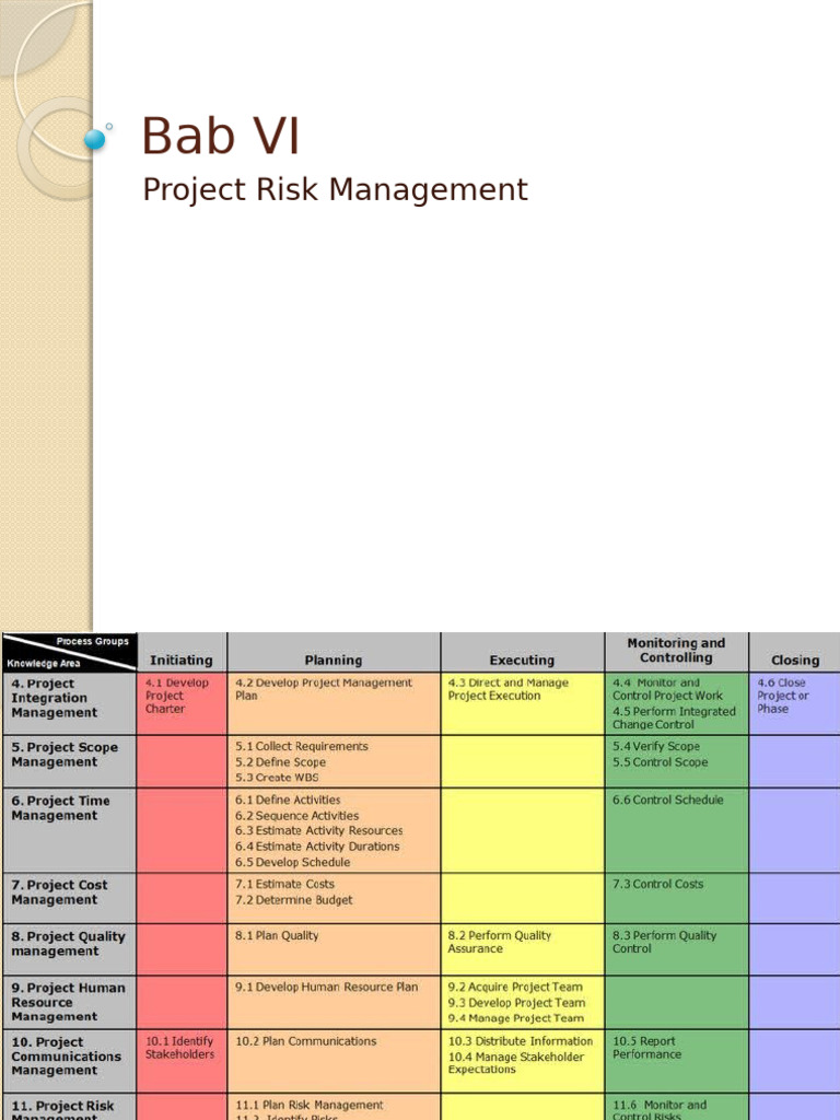 Bab XVI - Project Risk Management | PDF