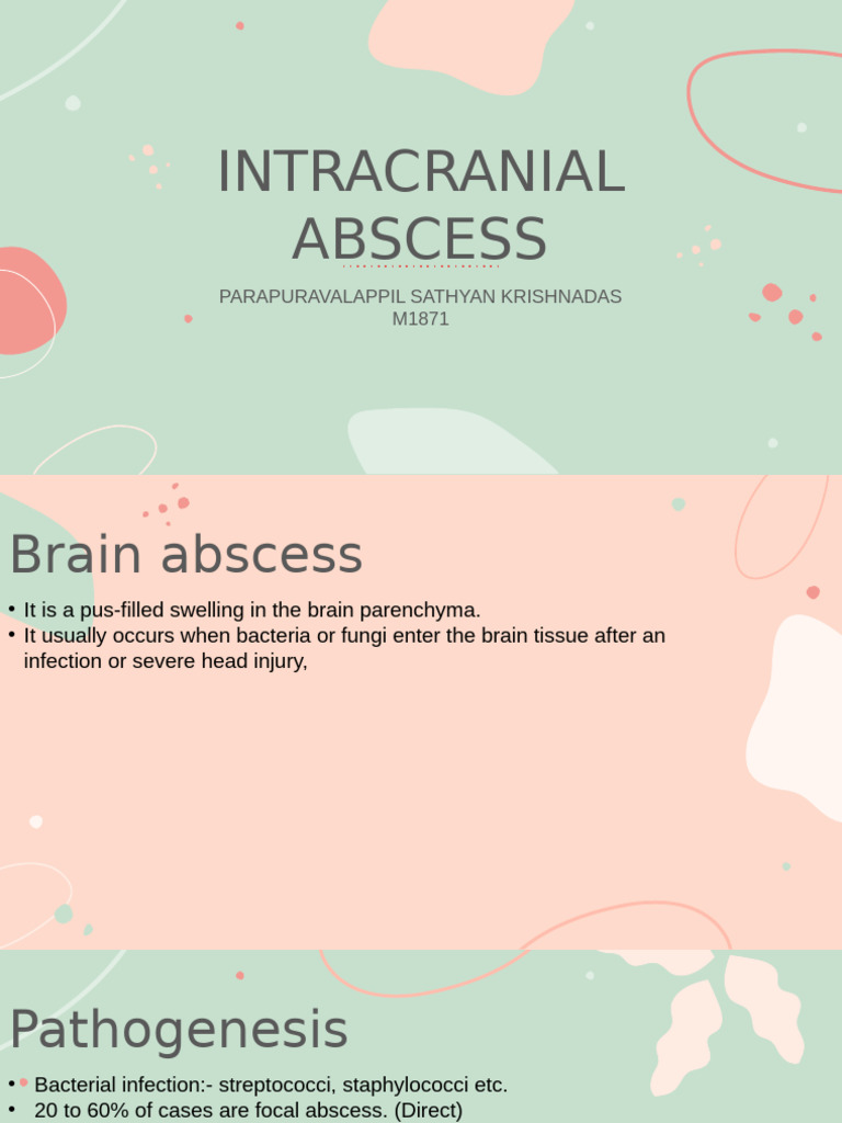 Intracranial Abscess | PDF | Clinical Medicine | Medical Specialties