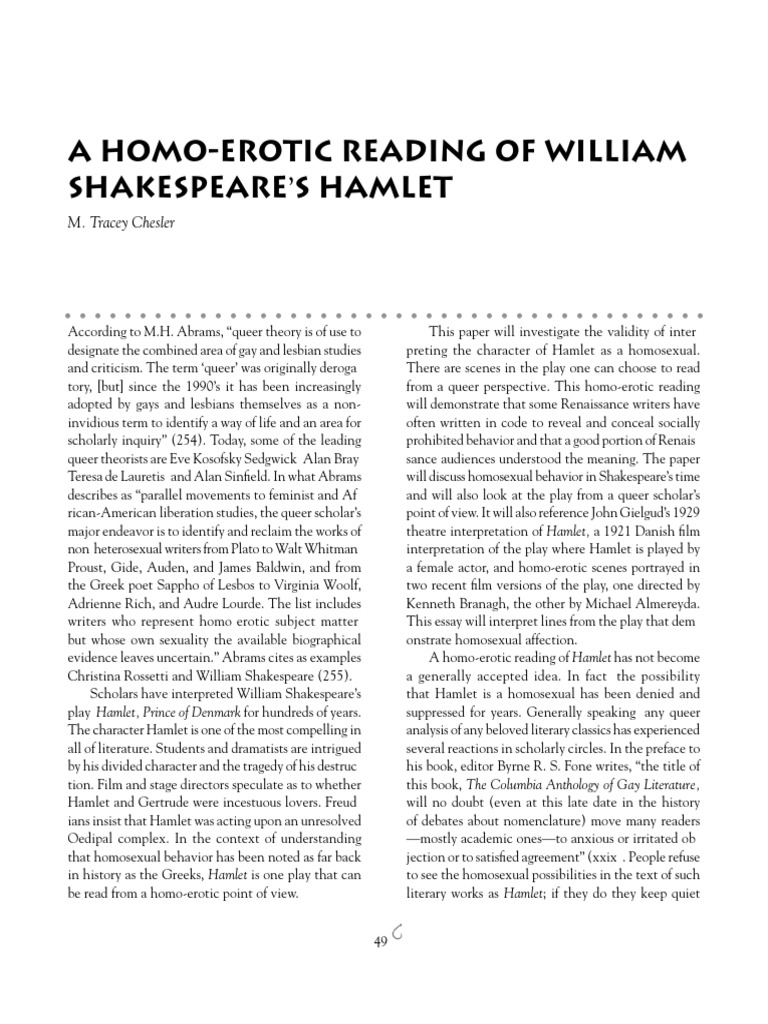 A Homo-romantic ReadingofWilliamShakespearesHamlet (1) | PDF ...