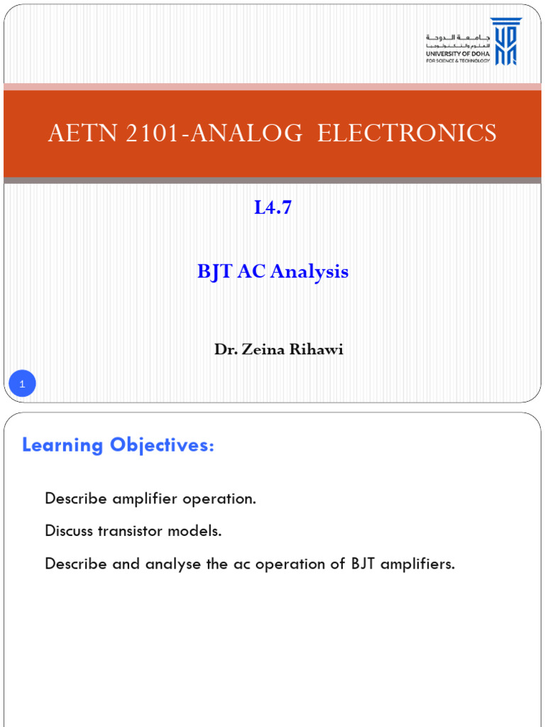 BJT AC Circuit Analysis Techniques | PDF | Bipolar Junction Transistor ...