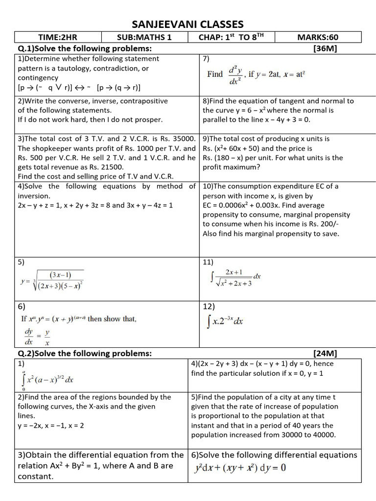 12th Comm Maths 1 (1st - 8th) | PDF | Economics