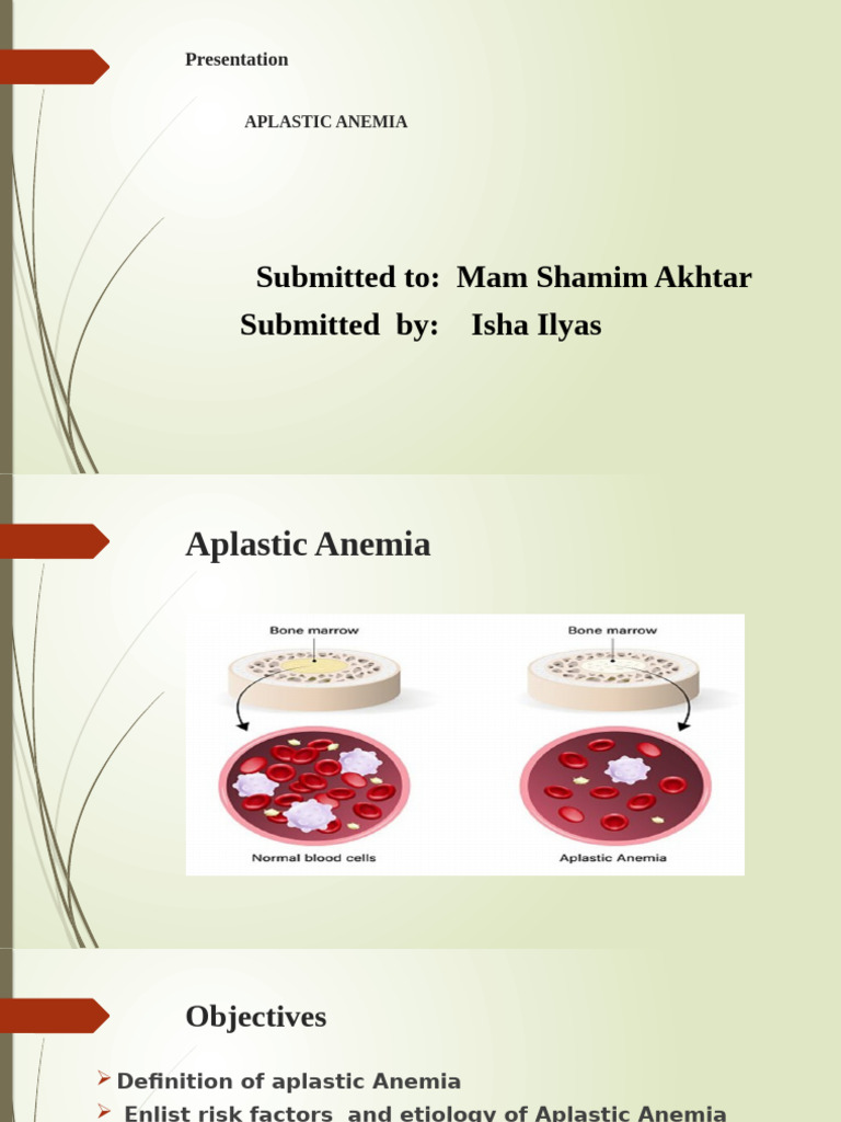 Aplastic Anemia Presentation | PDF | Anemia | Bone Marrow
