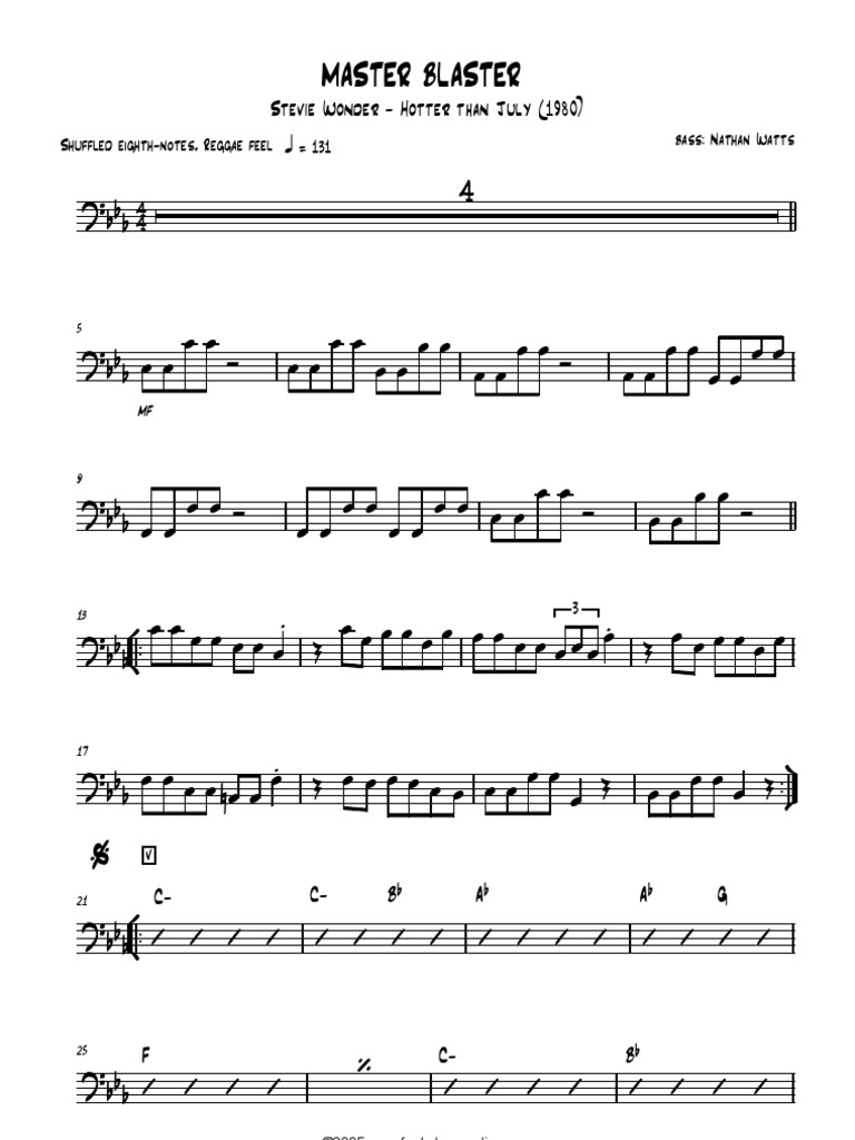 Stevie Wonder Masterblaster | PDF