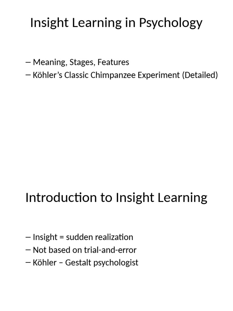 Insight_Learning_PPT | PDF