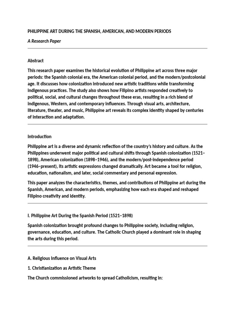 Philippine Art Through Colonial Eras | PDF | Philippines | Modernism