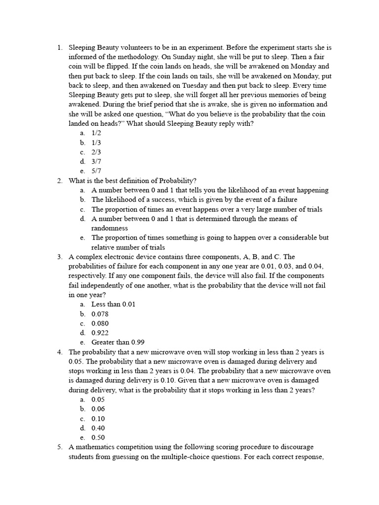 Probability Test | PDF | P Value | Errors And Residuals