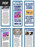 Triptico - Los Valores | PDF | Tolerancia | Amor