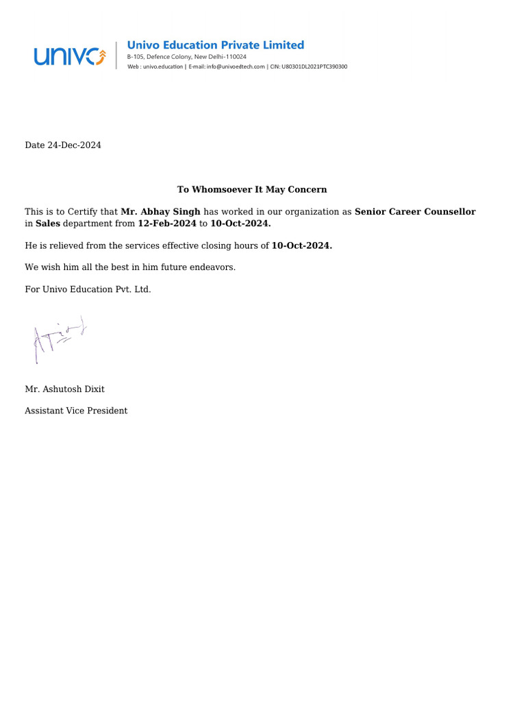Relieving & Experience Letter.17!33!33 | PDF