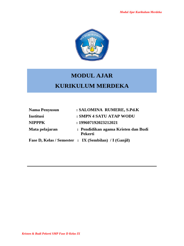 Modul Ajar Kelas 9 Bab 2 Semester Ganjil 2024 | PDF