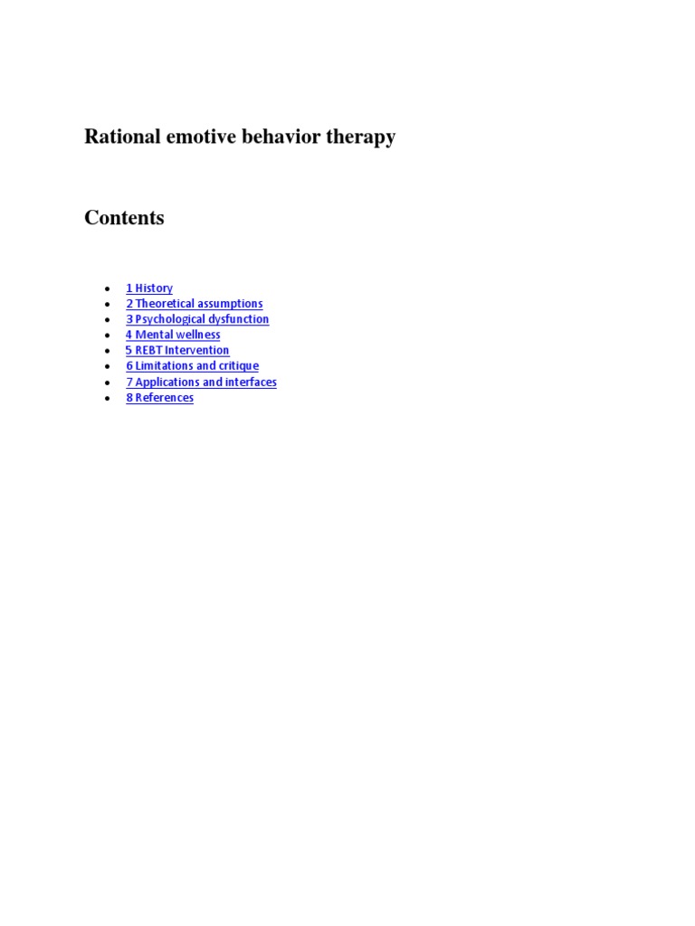 Rational Emotive Behavior Therapy | PDF | Rational Emotive Behavior ...