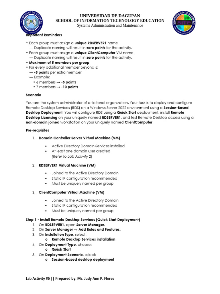 1786720251118101600-Lab Activity 6 | PDF | Remote Desktop Services ...