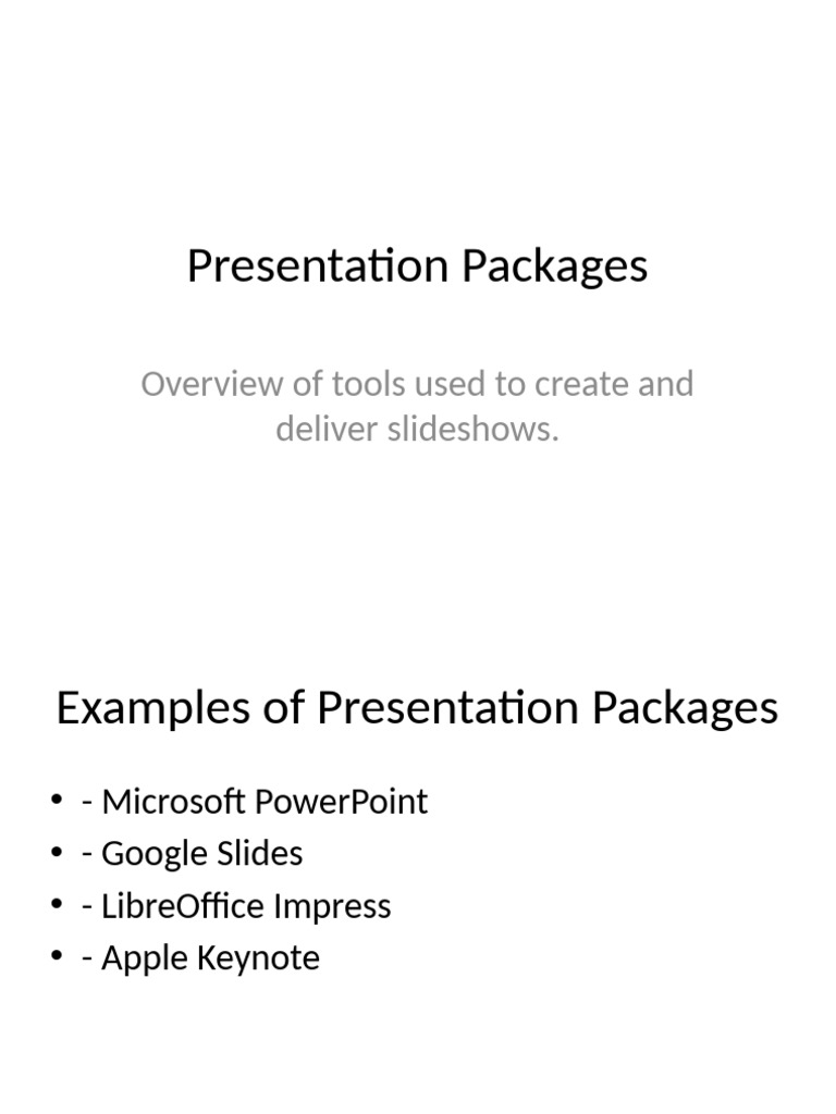 Top Presentation Packages Overview | PDF