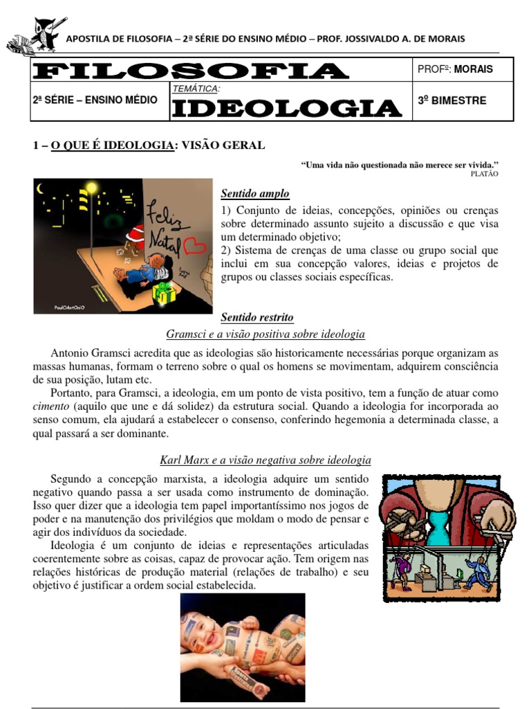Apostila de Filosofia - 2 Série - Ensino Médio - 3º Bimestre | PDF ...
