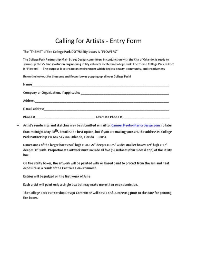 Artist Submission Form | PDF | Art