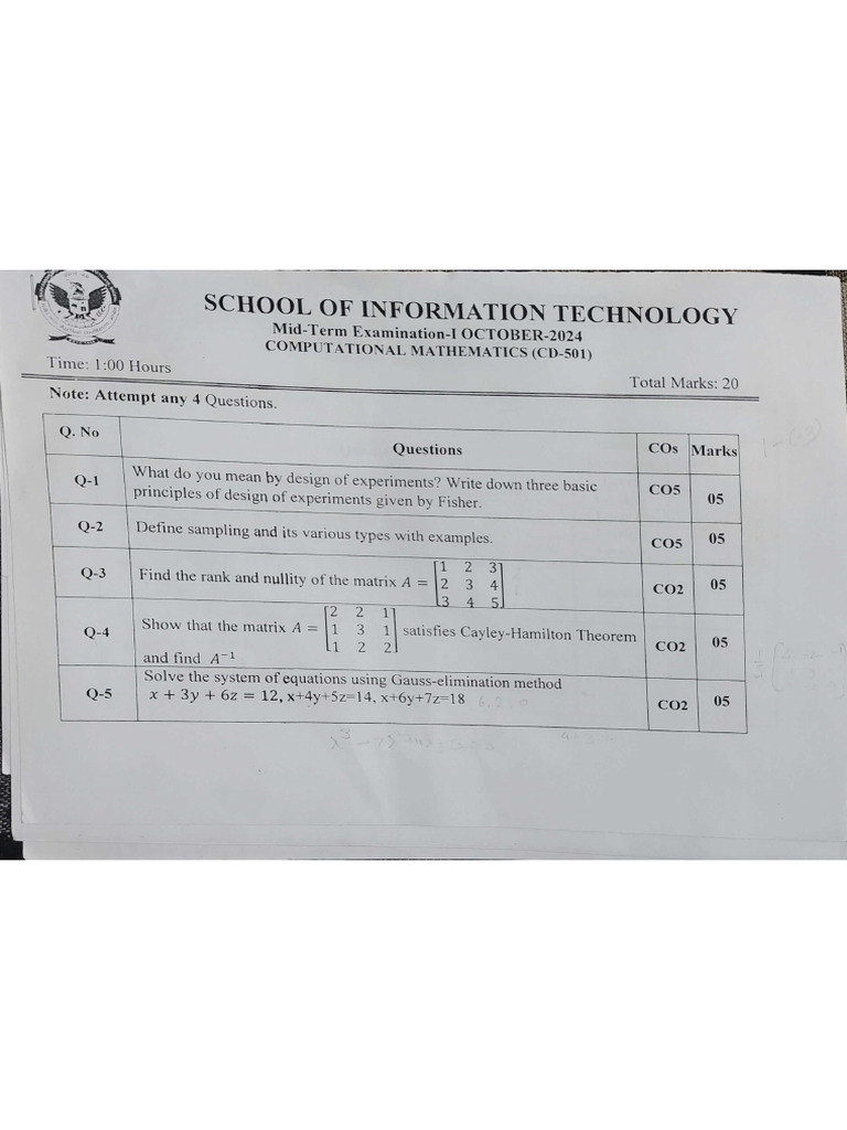 Question Papers Midsem RGPV | PDF