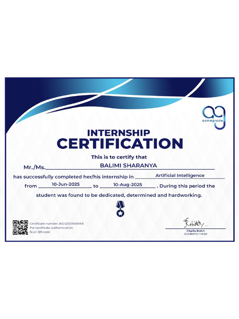 AGI25060045_Internship Completion (6) | PDF