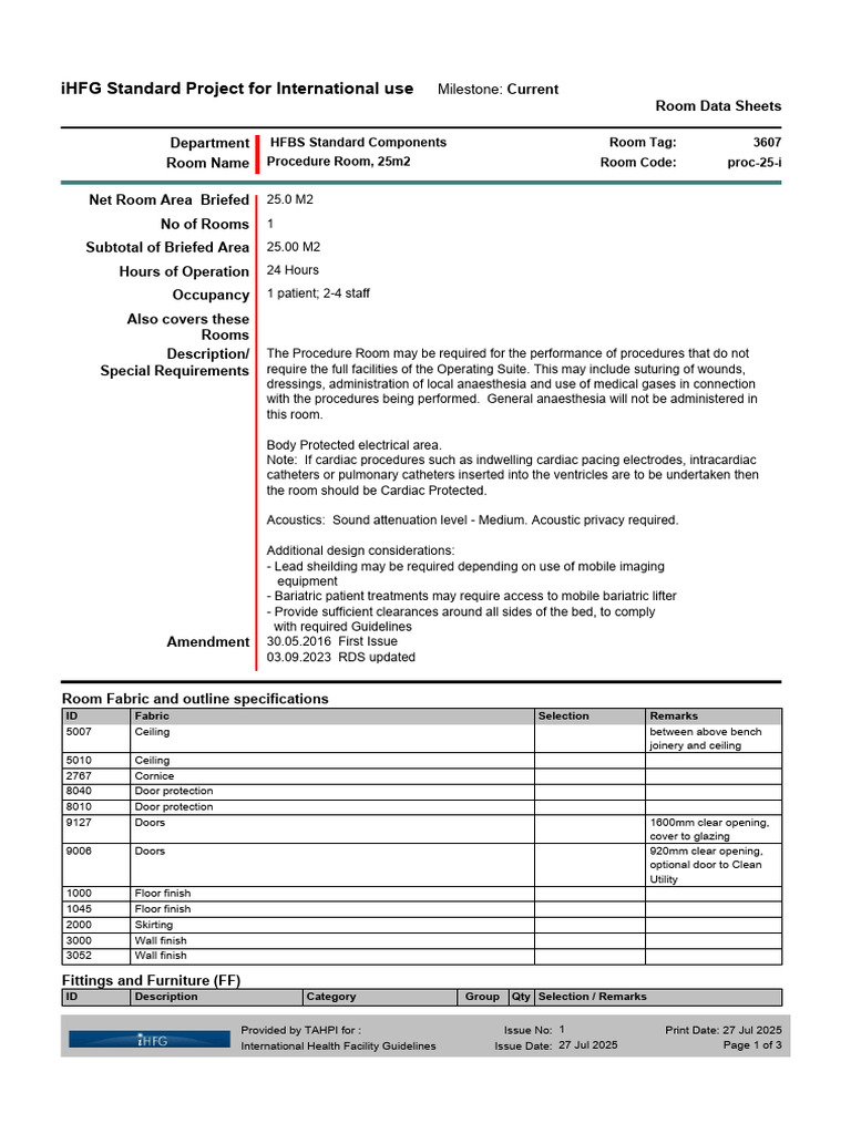 IHFG Room Data Sheet Procedure-Room-25m2 | PDF | Nitrous Oxide ...