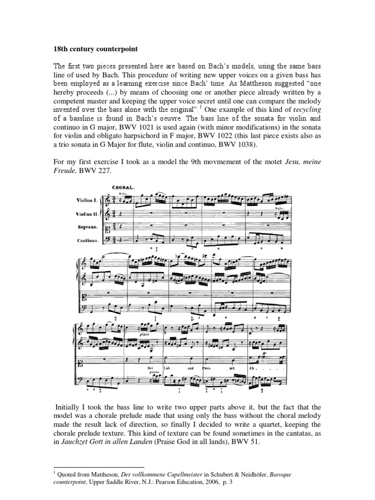 Counterpoint Miguel Vicente | PDF | Johann Sebastian Bach | Chord (Music)