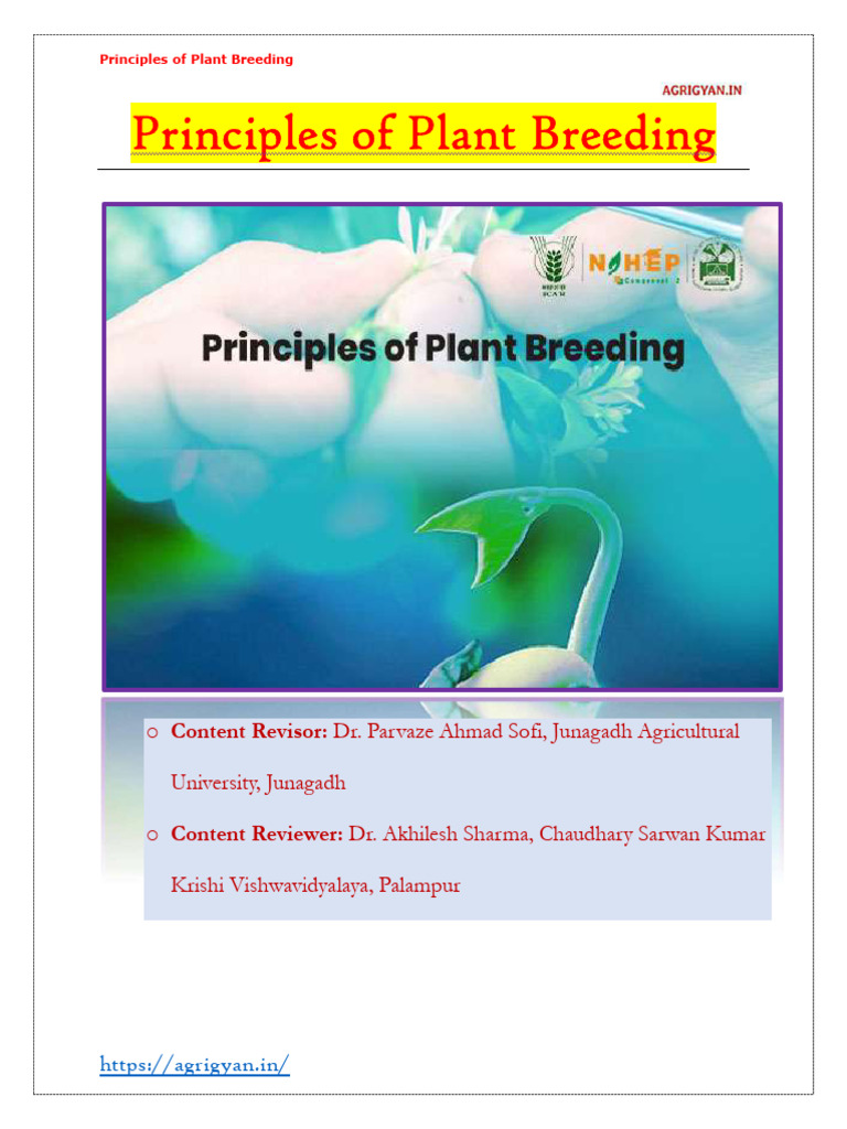 Principles of Plant Breeding | PDF | Plant Breeding | Genetics