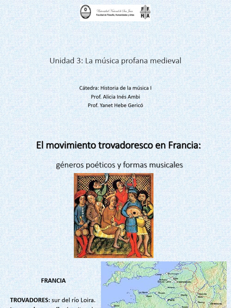Música Profana Medieval: Trovadores y Géneros | PDF | Canciones | Bailes