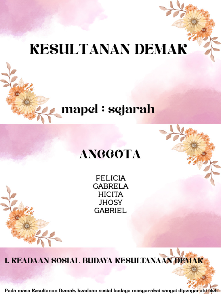 Pink Krem Bunga Estetik Latar Belakang Cat Air Tugas Presentasi ...