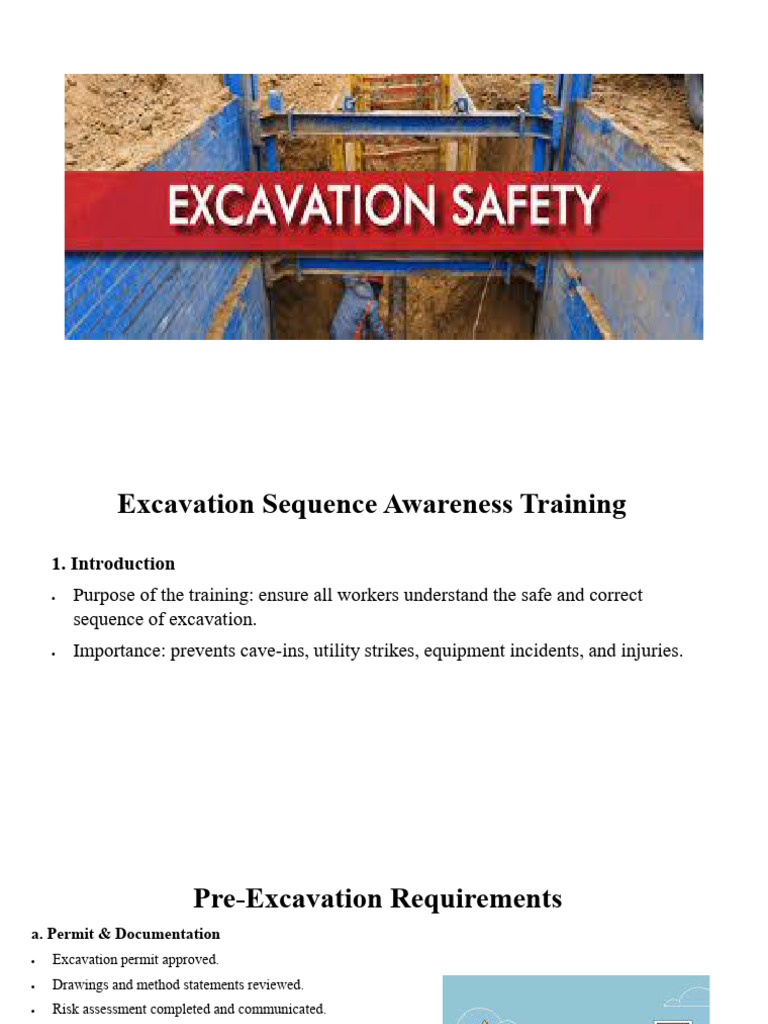 Excavation Procedure Before Commencement of Work | PDF