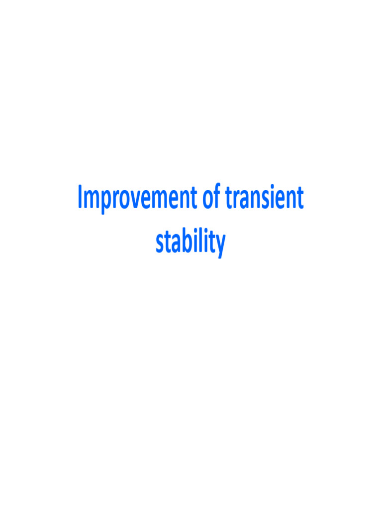 Enhancing Transient Stability in Power Systems | PDF | Electric ...