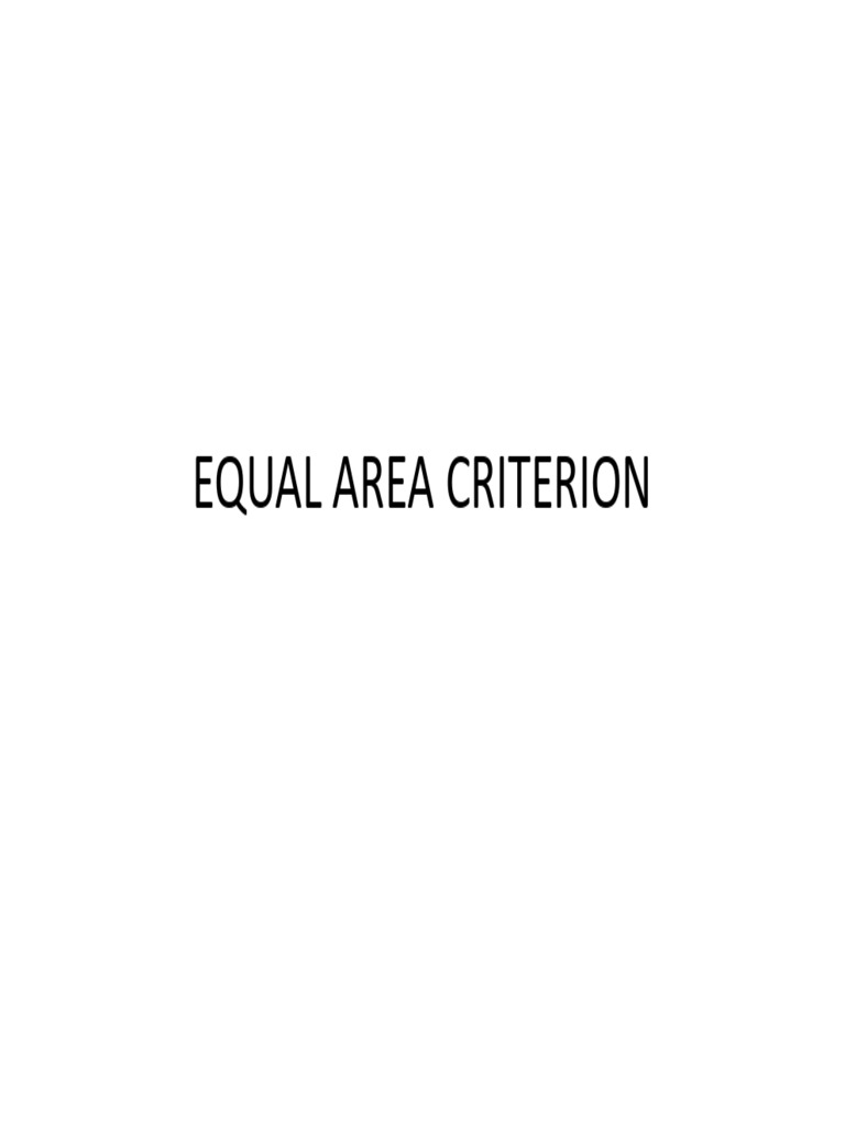 5_equal Area Criterion | PDF | Electricity | Mechanical Engineering