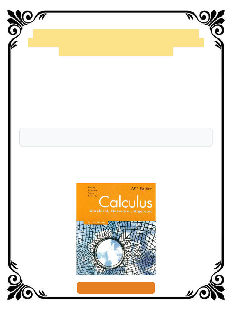 Calculus Graphical Numerical Algebraic 3rd Edition Ross L. Finney ebook ...
