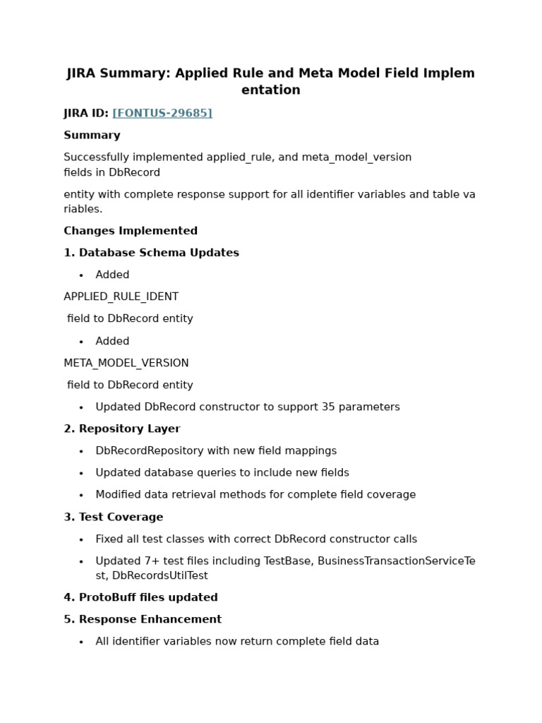 Applied Rule and Meta Model Field Implementation | PDF