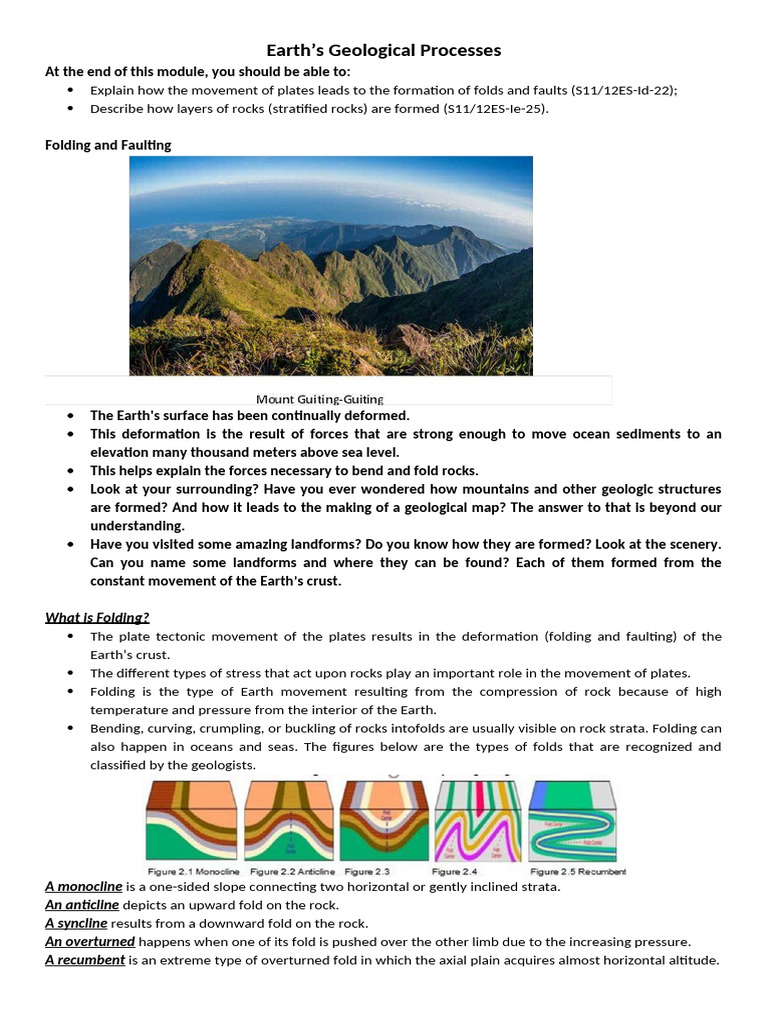 Earths Geological Processes | PDF | Rock (Geology) | Sedimentary Rock