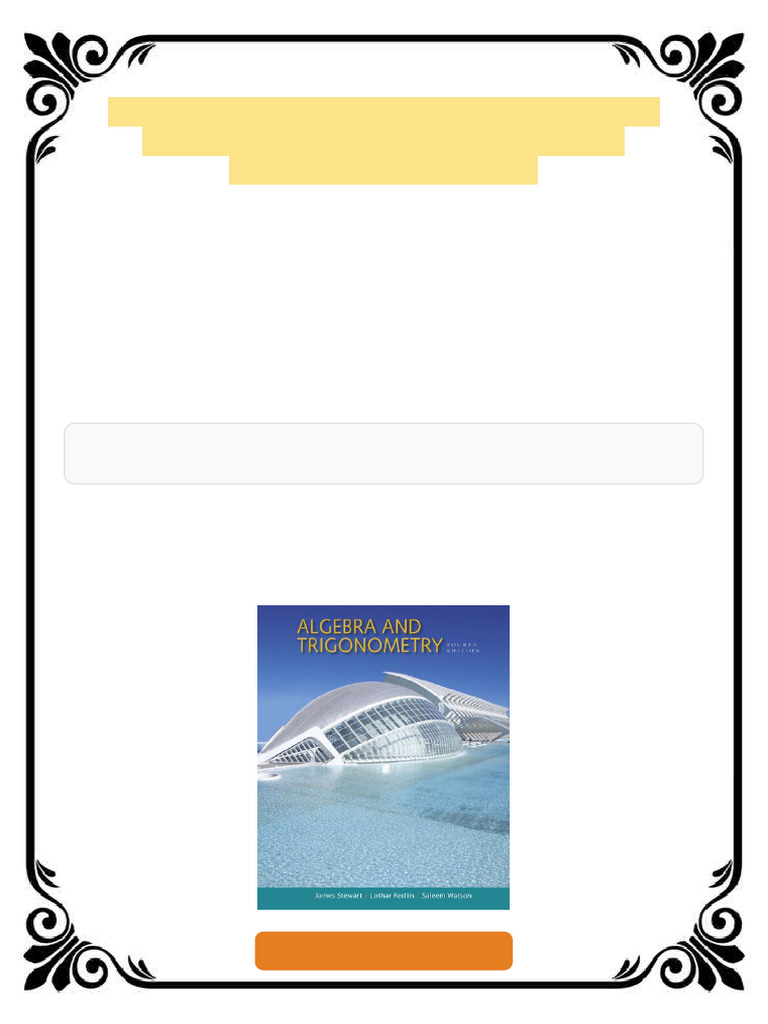Algebra and Trigonometry 4th Edition Stewart James Ebook Premium ...