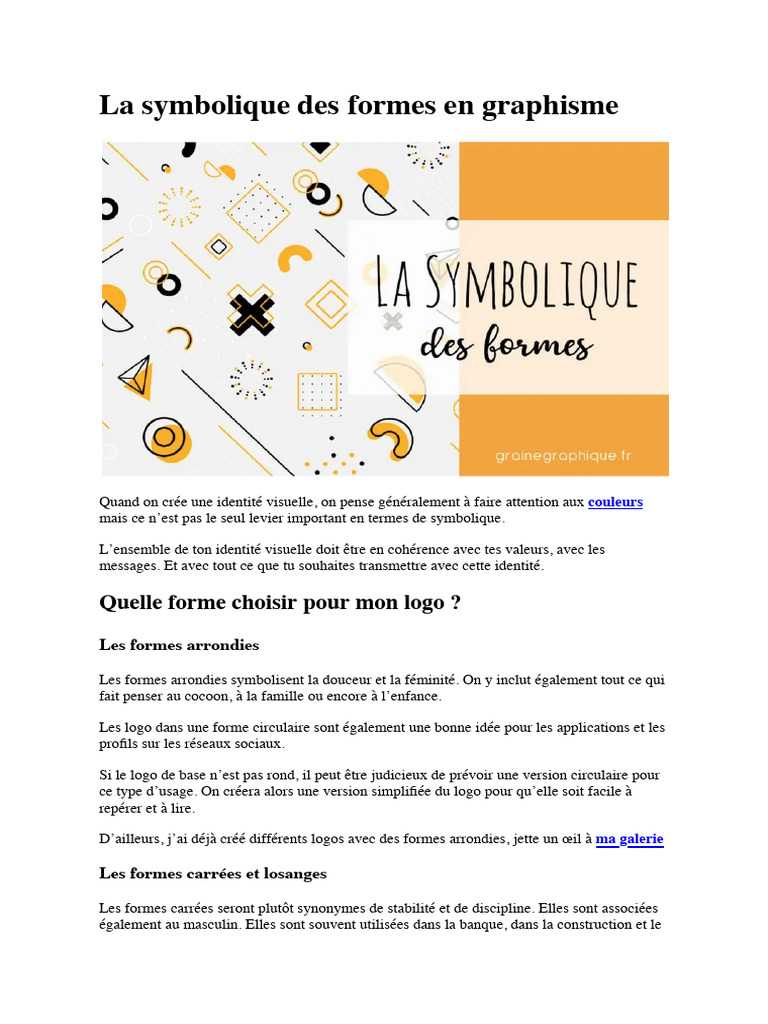 La Symbolique Des Formes en Graphisme | PDF | Logos